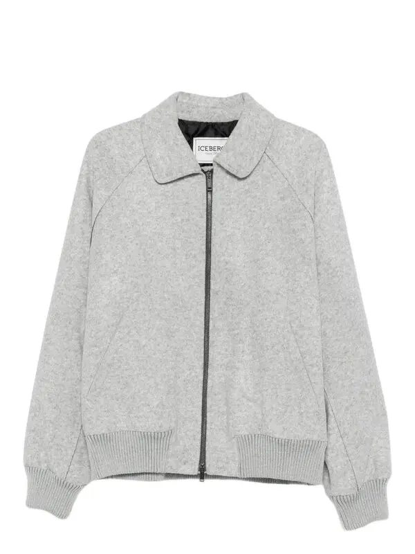 Iceberg Zip-up Bomber Jacket - Grey