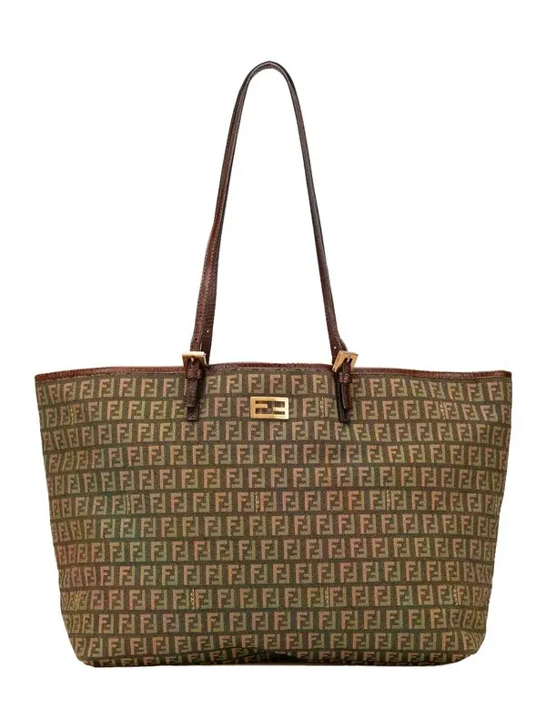 Fendi Large Zucchino Canvas Tote Bag - Brown
