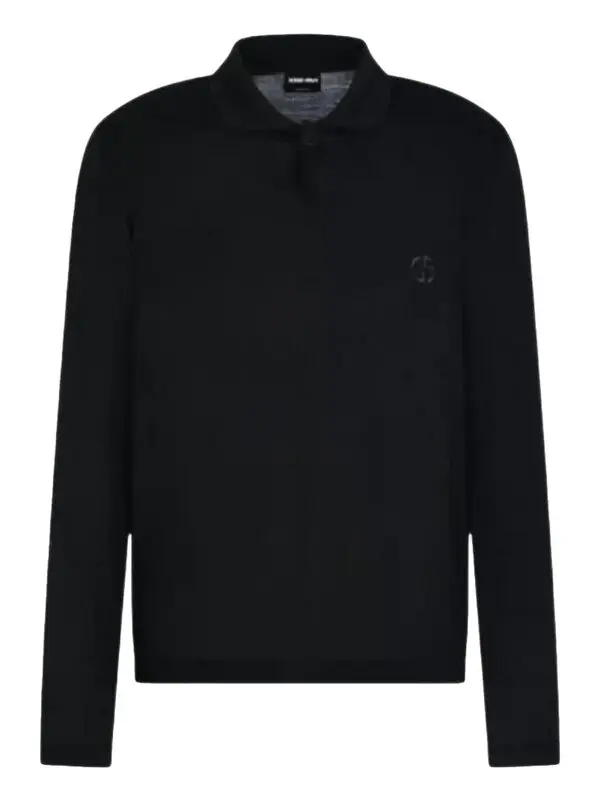 Giorgio Armani Logo Polo Shirt - Black