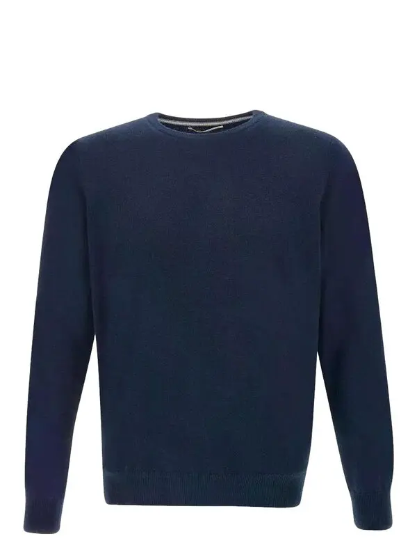 KANGRA Long-sleeved Ribbed Sweater - Blue