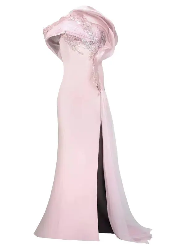 GABY CHARBACHY Sequin-embellished Draped Gown - Pink