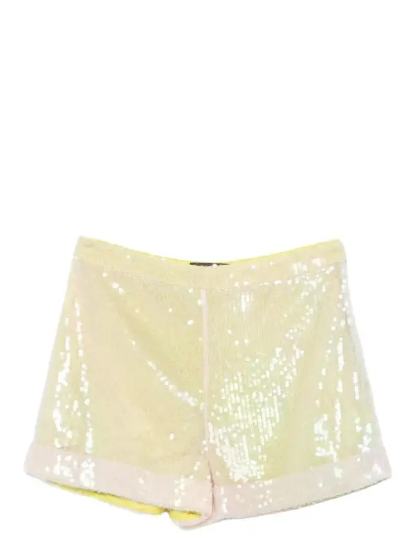 MVP WARDROBE Sequin Embellished Bermuda Shorts - Yellow