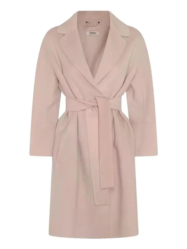 Max Mara Belted Wool Coat - Pink