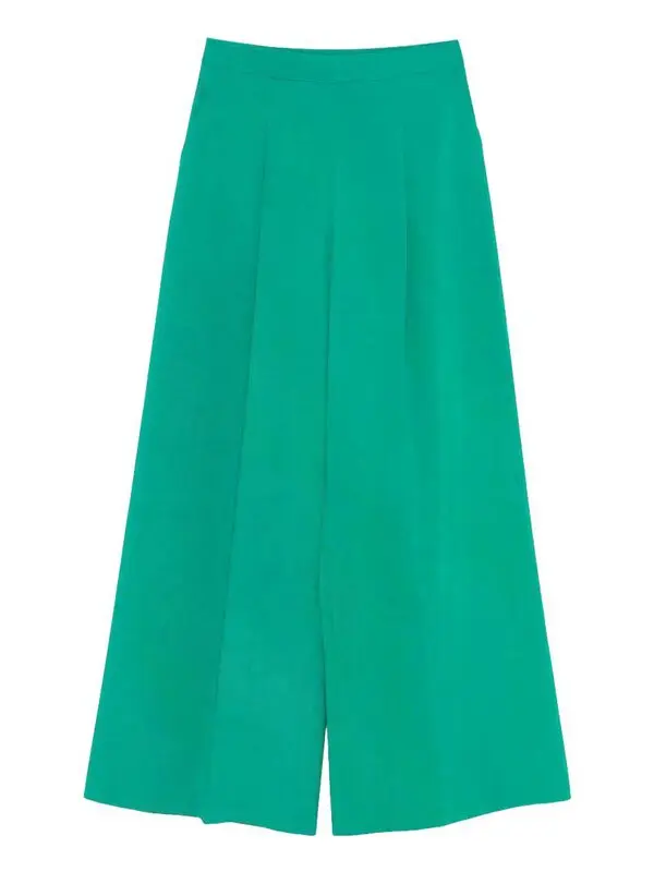 SIMONA CORSELLINI Pleated Wide Leg Trousers - Green