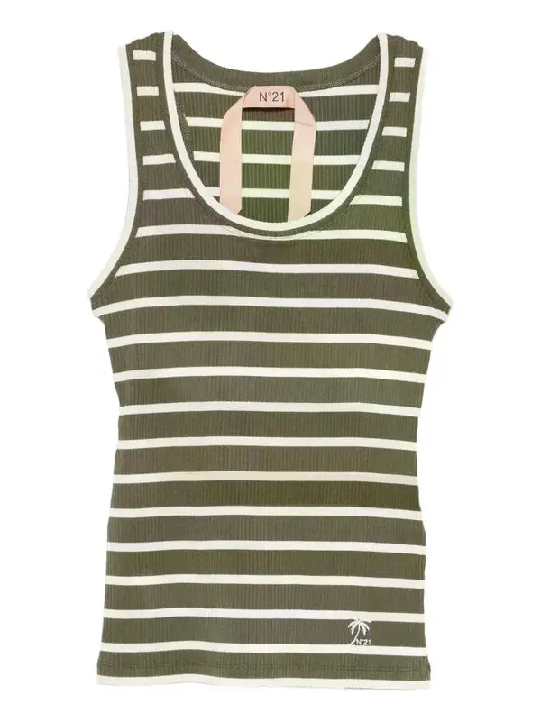 N°21 Striped Tank - Green