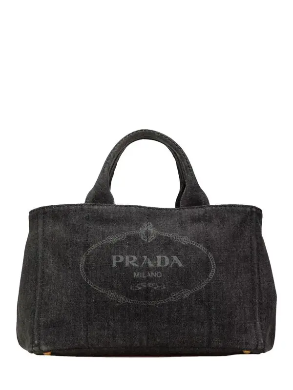 Prada Canvas Canapa Logo Satchel - Black