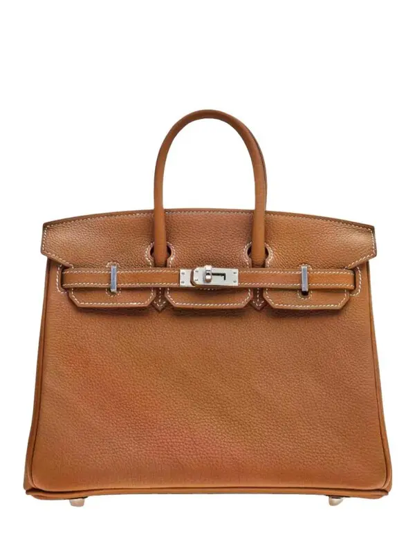 Hermès 2025 25 Birkin Palladium Tote Bag - Brown