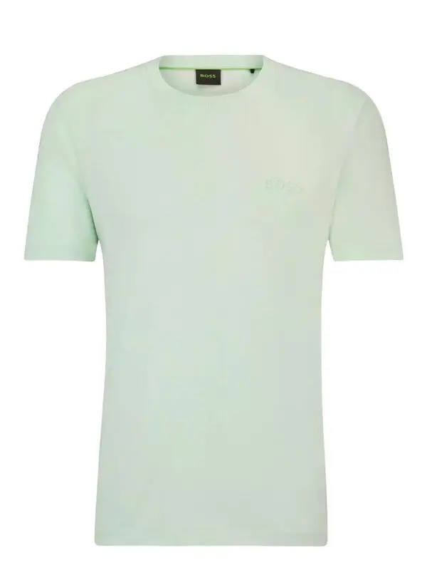 BOSS Logo-embroidered Cotton T-shirt - Green