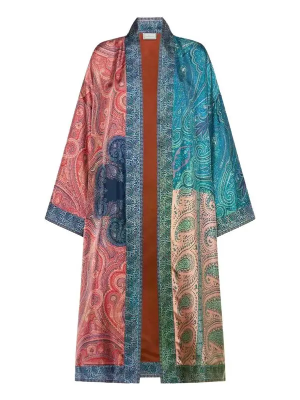 PIERRE-LOUIS MASCIA Aloe Paisley Kimono - Blue