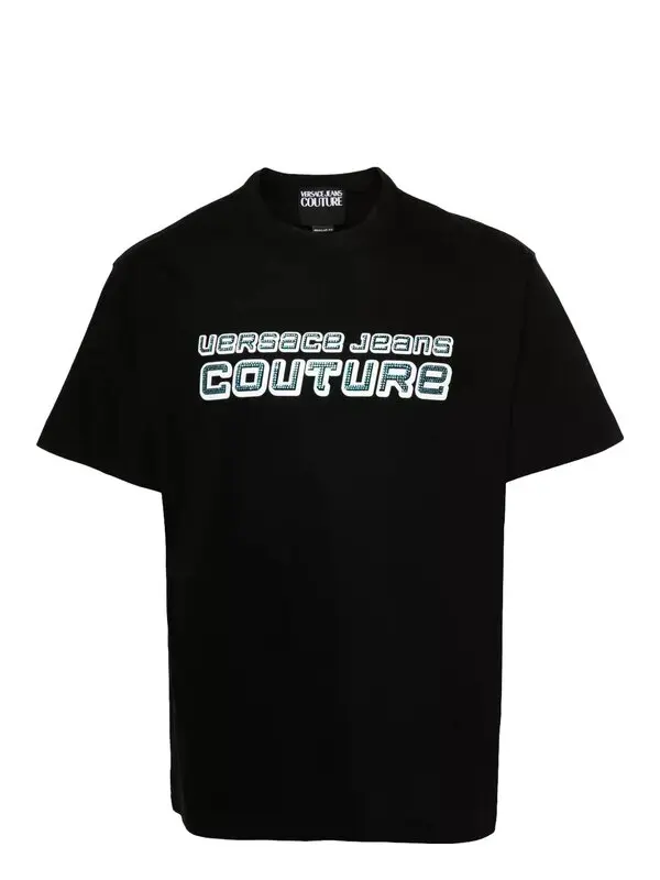 Versace Rhinestone-logo T-shirt - Black