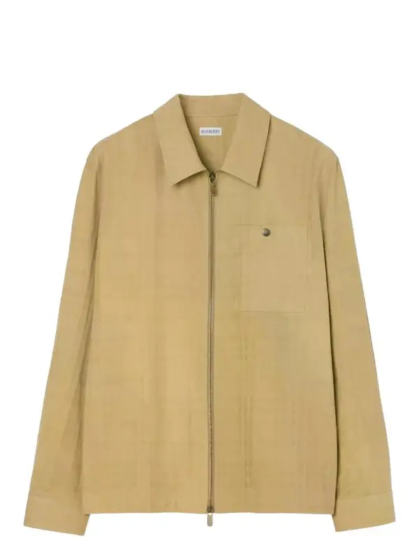 Burberry Check Zip Shirt Jacket - Neutrals