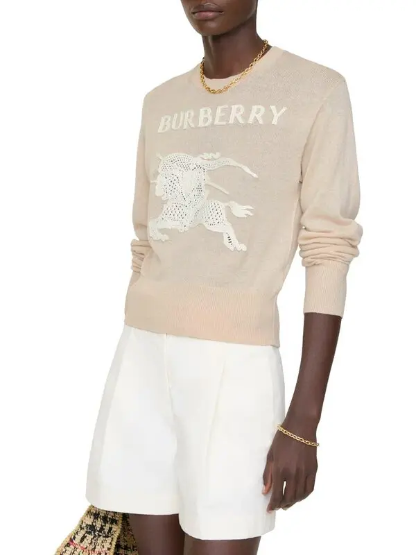 Burberry Ekd Cotton Wool Sweater - Easel Beige
