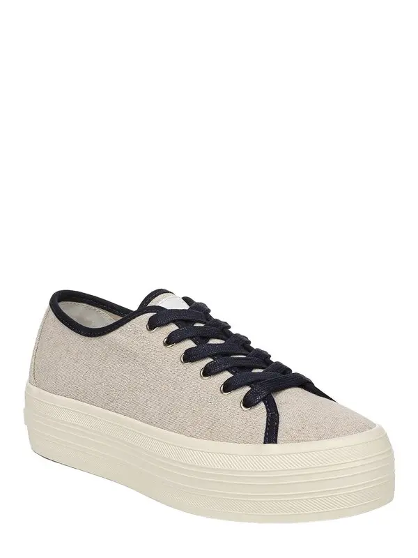 Veronica Beard Truett Platform Sneakers - Sand/navy