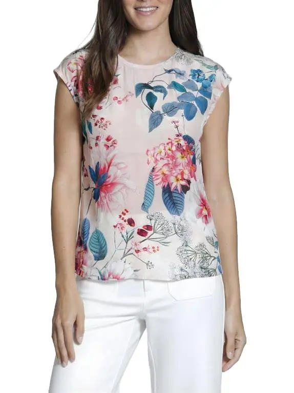 APNY Print Cap-sleeve Shell - Blush