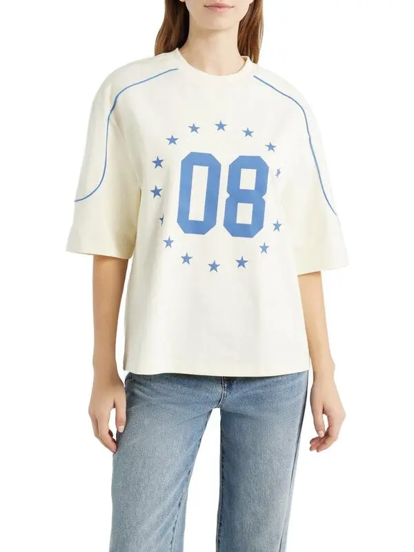 GOLDEN HOUR 08 Stars Graphic T-shirt - Marshmallow
