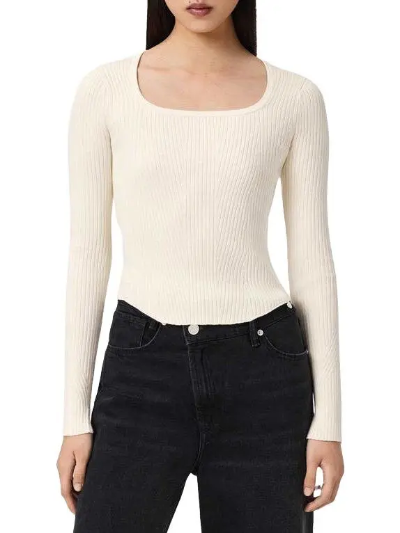 ALLSAINTS Cruz Hera Rib Fitted Sweater - Chalk White