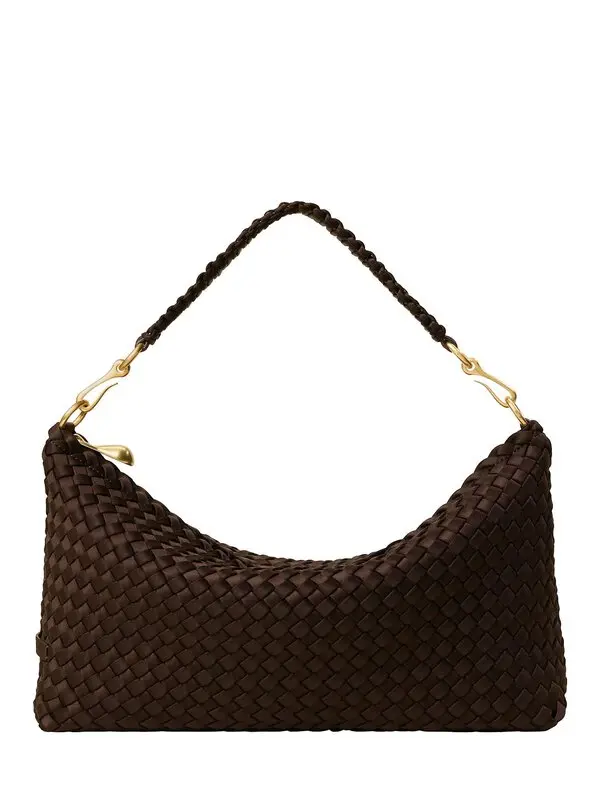 NAGHEDI Small Porto Half Moon Shoulder Bag - Chocolate