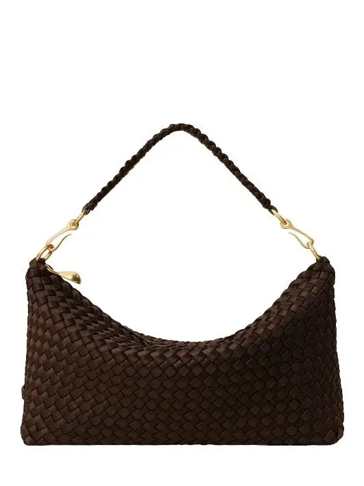 NAGHEDI Small Porto Half Moon Shoulder Bag - Chocolate