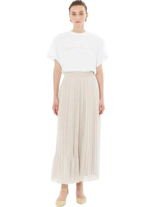 GIZIA Pleated Chiffon Skirt - Grey