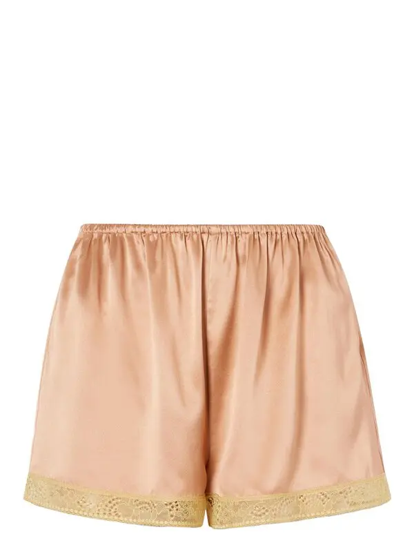 ERES Lace-trimmed Silk-satin Shorts - Pink