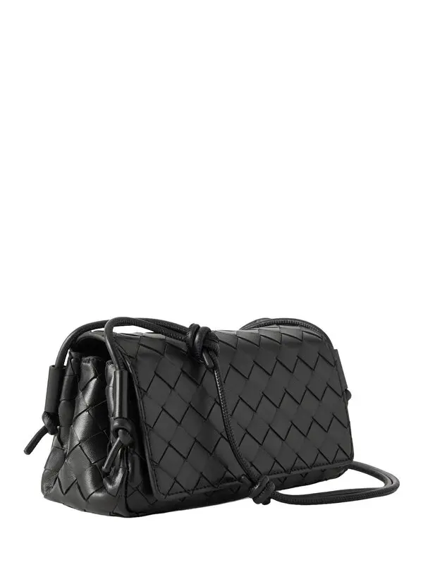 Bottega Veneta Intrecciato Leather Shoulder Bag - Black