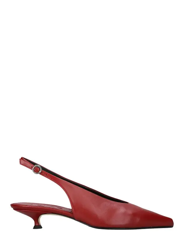 AeydĒ Leather Camila Slingback Pumps - Red