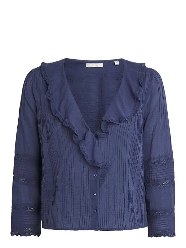 DÔEN Organic Cotton Huguette Blouse - Navy