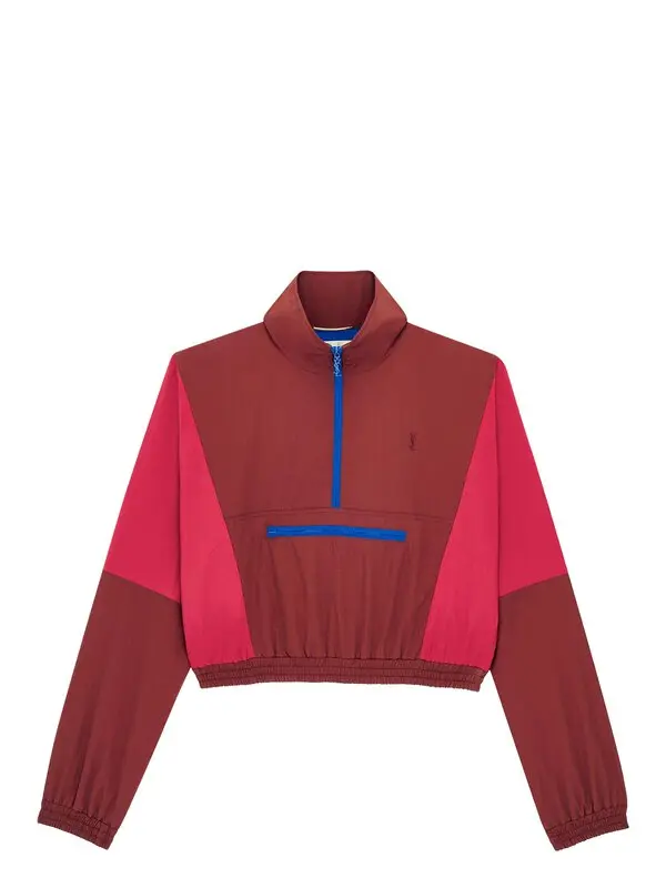 Saint Laurent Cassandre Windbreaker Jacket - Burgundy
