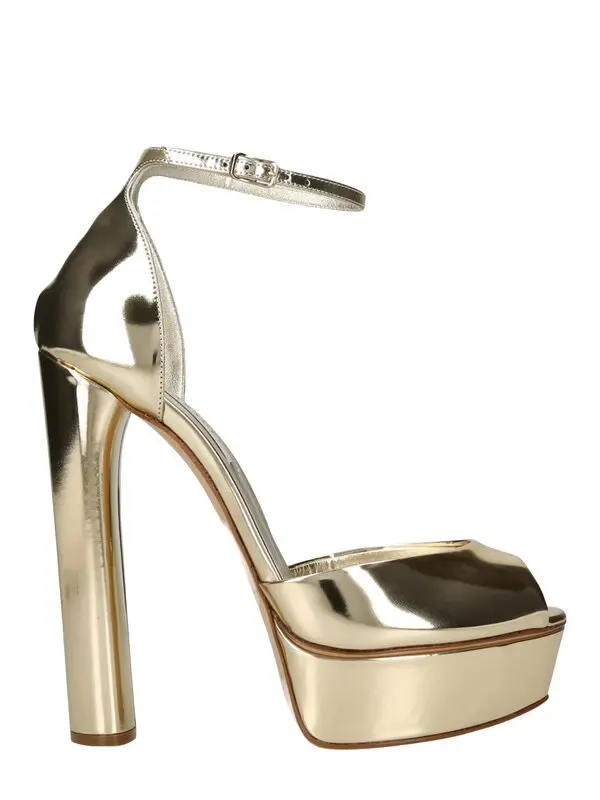 Casadei Flora Platform Heels - Gold