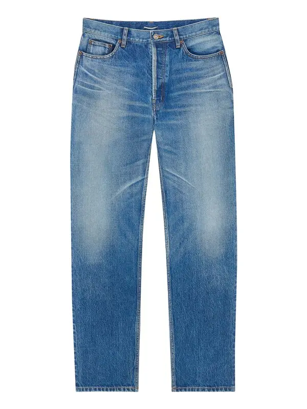 Saint Laurent Tapered Leg Jeans - Blue