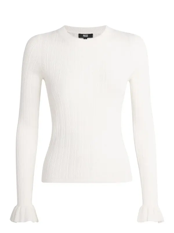 Paige Organic Cotton-blend Pointelle Top - Ivory