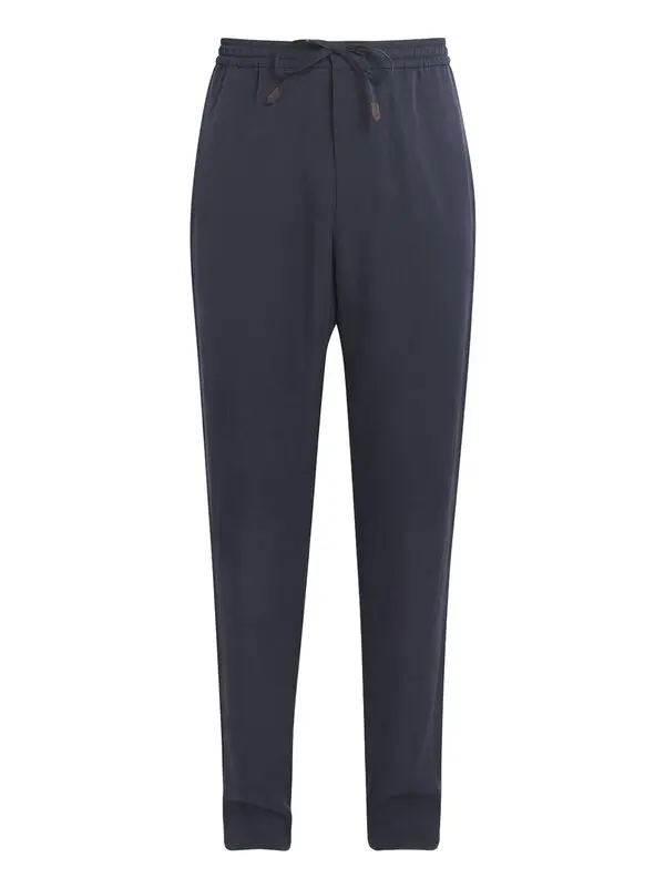 Canali Lyocell Drawstring Chinos - Navy
