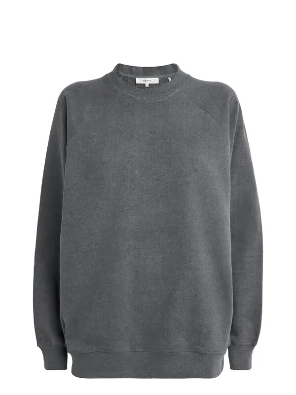 FRAME Cotton Fleece Scholar Sweatshirt - Grey