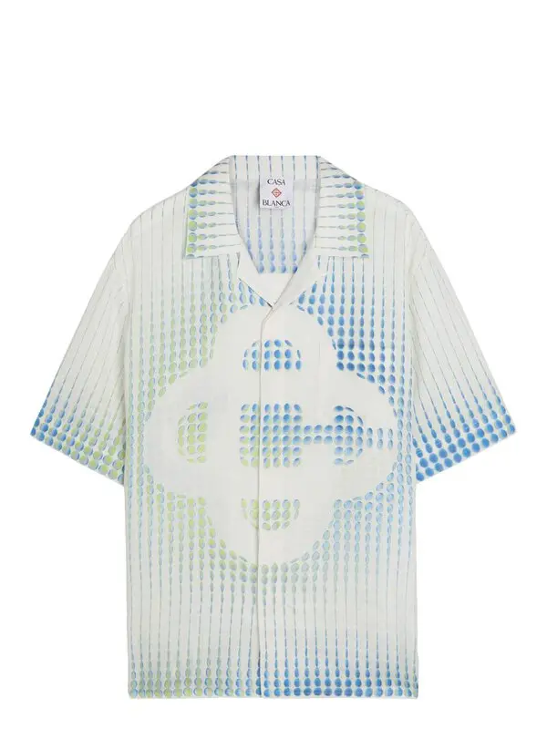 Casablanca Dots Cuban Printed Linen Shirt - Multicoloured