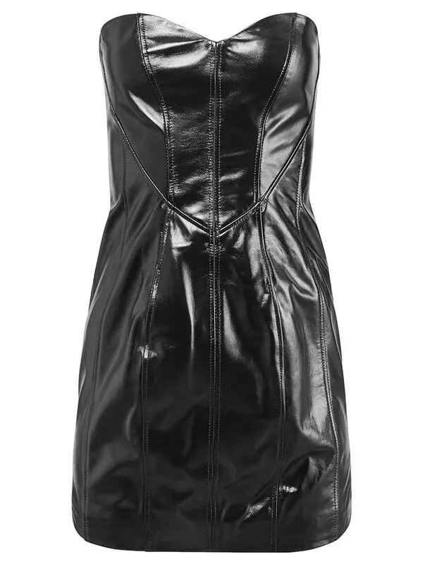 FLEUR DU MAL Leather Heart Dress - Black