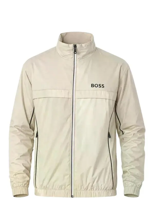 BOSS Logo-detail Zip-up Jacket - Neutrals