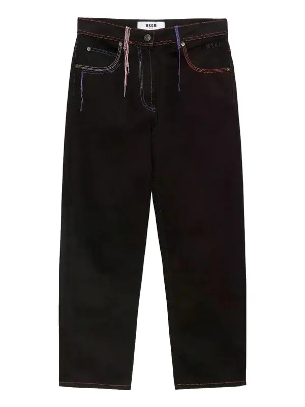 MSGM Contrast-stitch Trousers - Black