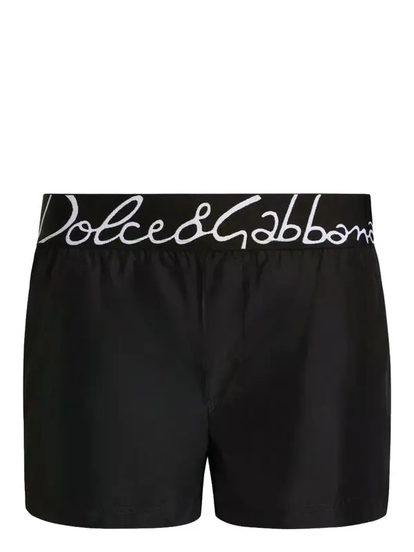 Dolce & Gabbana Logo-detail Swim Shorts - Black