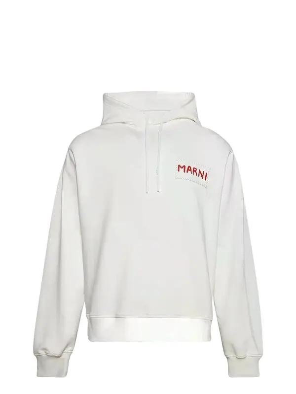 Marni Logo-patch Hoodie - White
