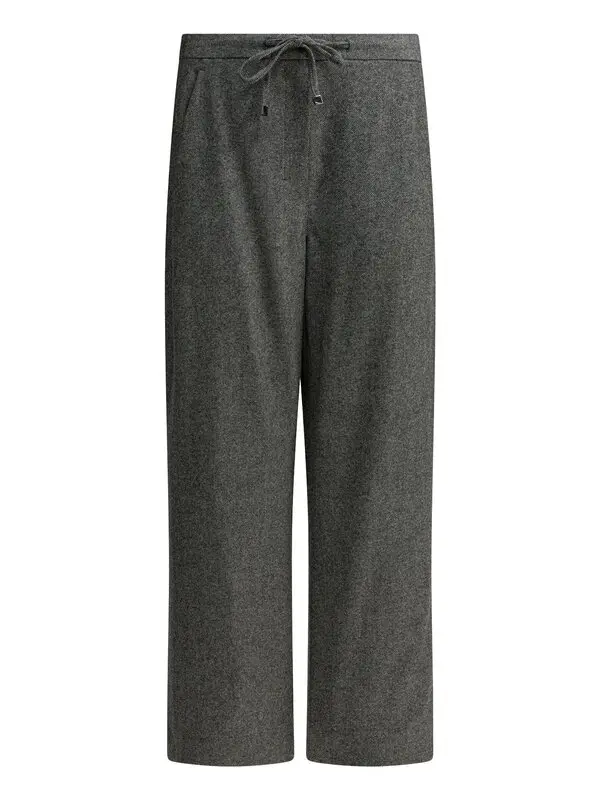 Max Mara Wide Leg Wool Cashmere Trousers - White