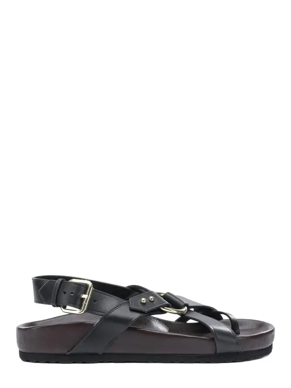 Soeur Mexico Leather Sandals - Black
