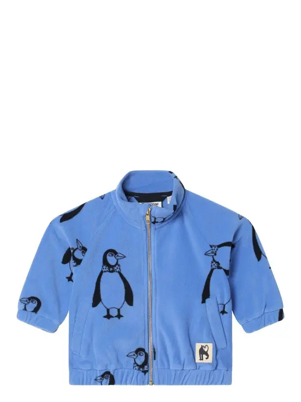 MINI RODINI Zip-up Sweatshirt With Penguin Print - Blue