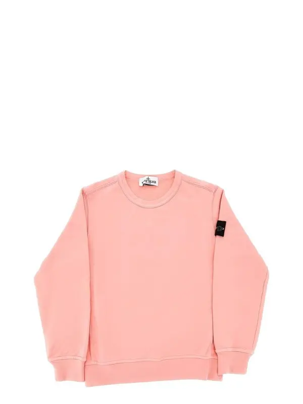 Stone Island Crewneck Sweatshirt With Logo - Pink