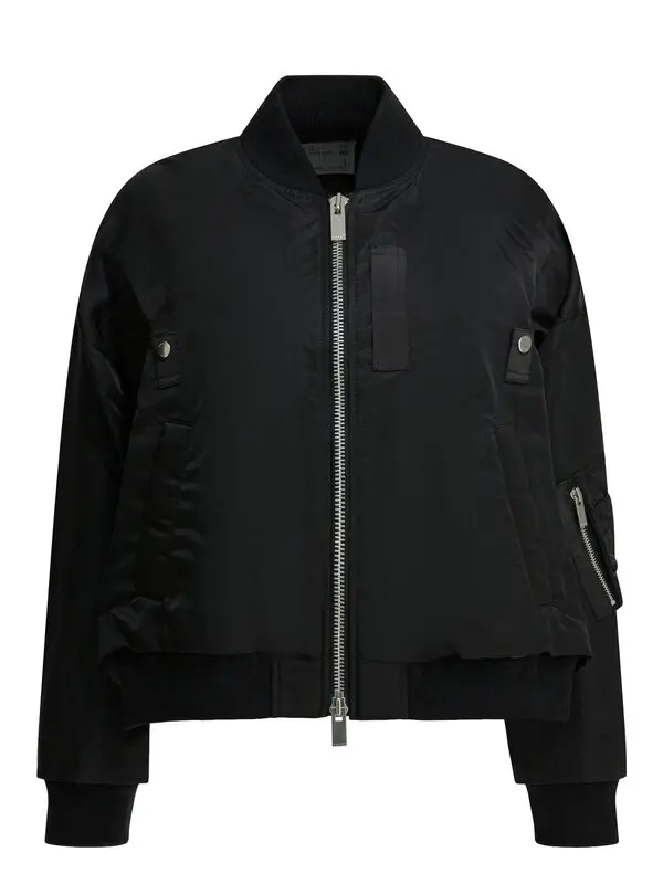 Sacai Nylon Zippered Bomber Jacket - Black