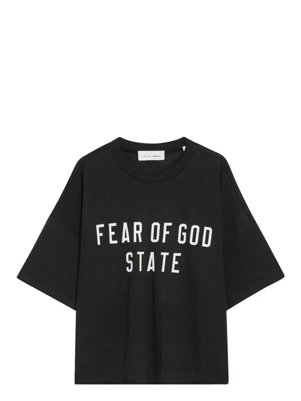 Fear Of God Crewneck T-shirt With Logo - Black