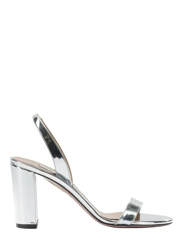 AQUAZZURA So Nude Block 85mm Heeled Sandals - Silver