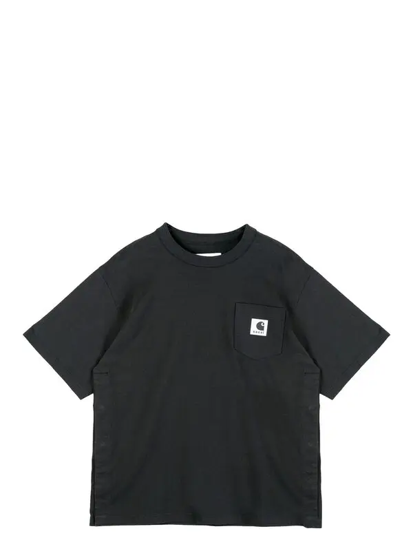 SACAI X CARHARTT WIP Cotton T-shirt With Logo Patch - Black