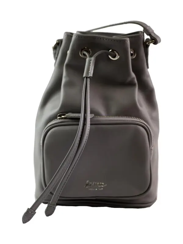 LA ROSE Leather Bucket Bag - Grey