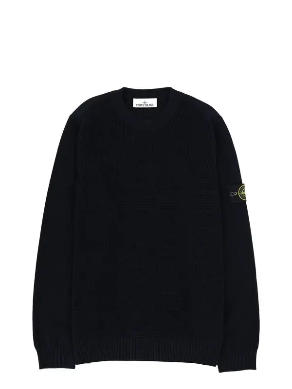 Stone Island Jersey With Logo Patch - Blue