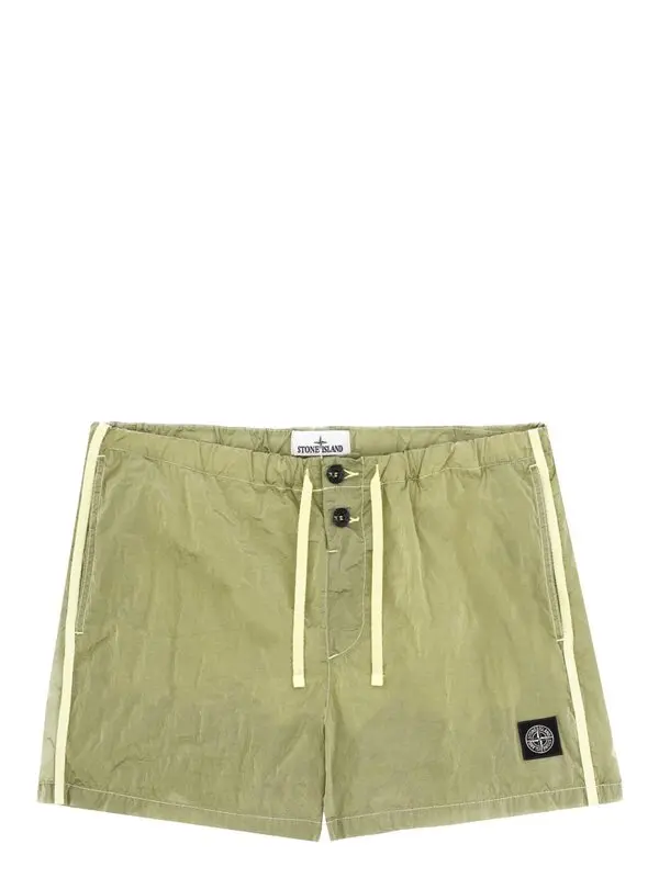 Stone Island Swimsuit With Logo Patch - Yellow